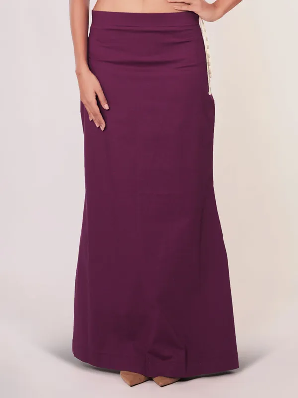 Plain purple saree shapewear-G3-WSP00062 | United States