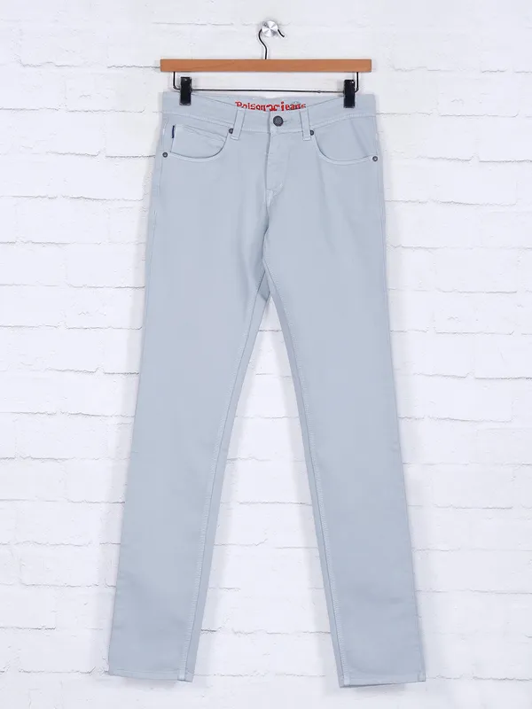 Poison solid light grey slim fit jeans-G3-MJE2963 | United States