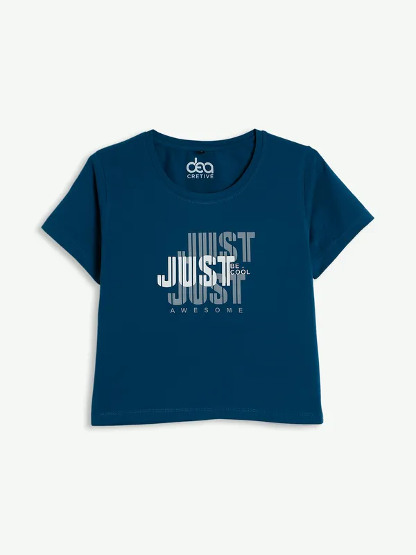 Prussian blue cotton printed top-G3-WTO3965 | United States