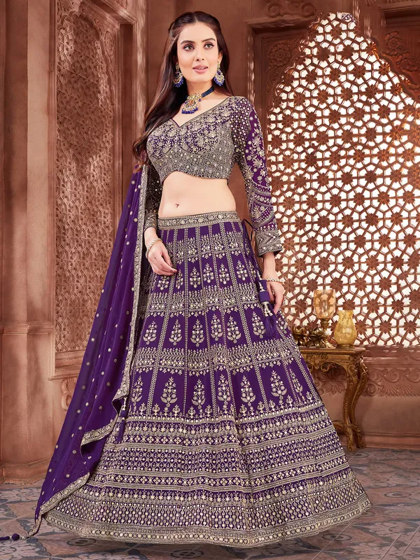 Purple lehenga choli in soft georgette-G3-WLC16524 | Australia
