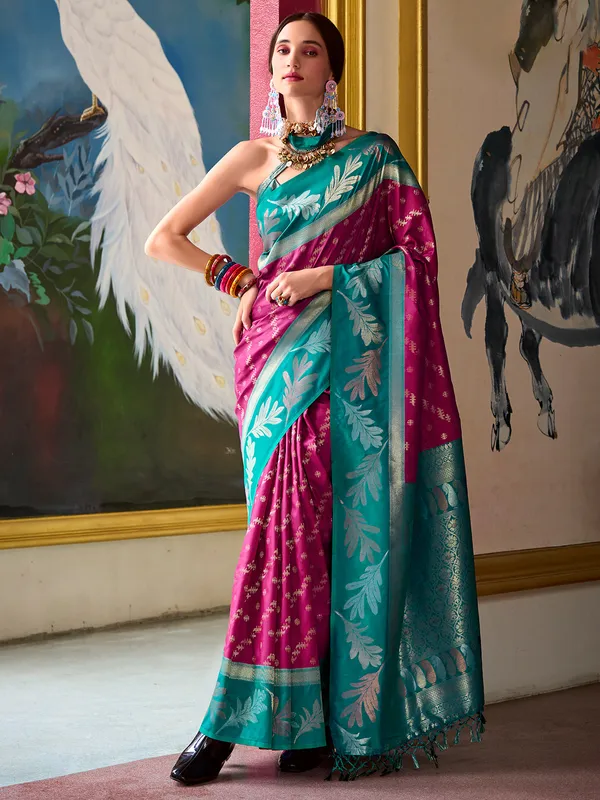 Rani color saree in soft silk-G3-WSA56890