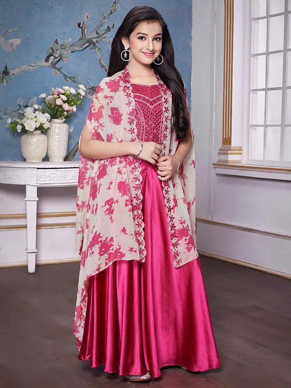 Rani satin palazzo set with shrug-G3-GSS2779