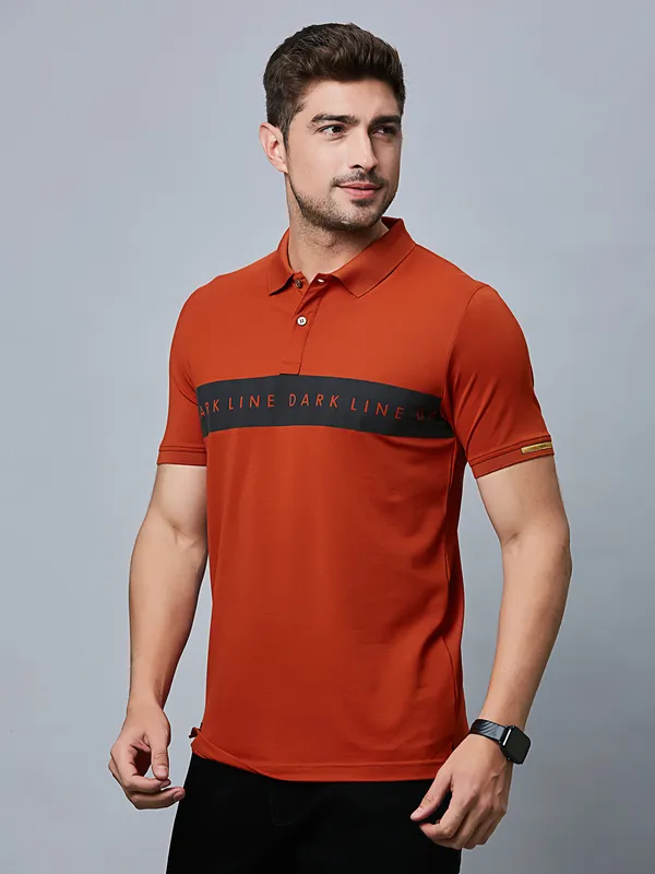 River Blue rust orange polo t-shirt-G3-MTS17595
