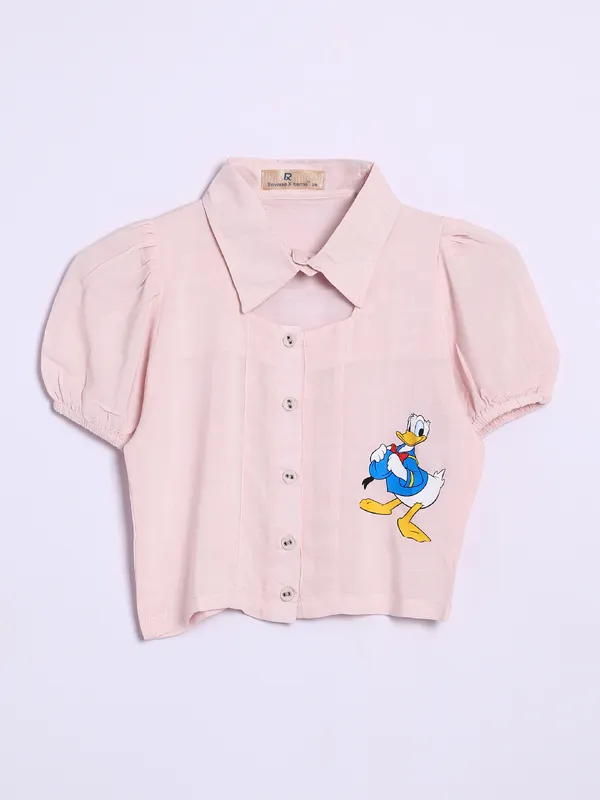 Roxy light pink cotton top-G3-GTO3131 | United States