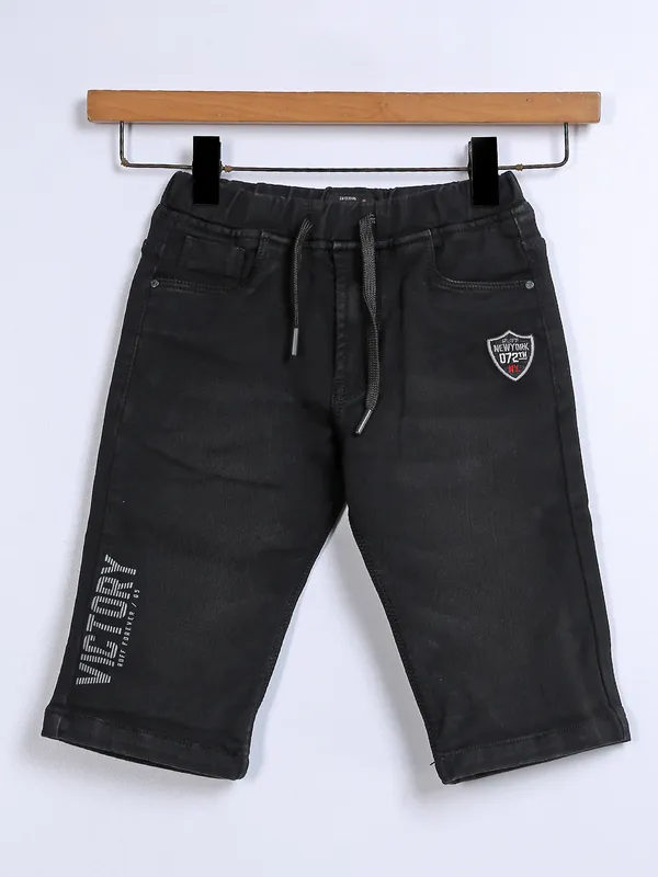 Ruff black casual denim short-G3-BSO0482 | United States