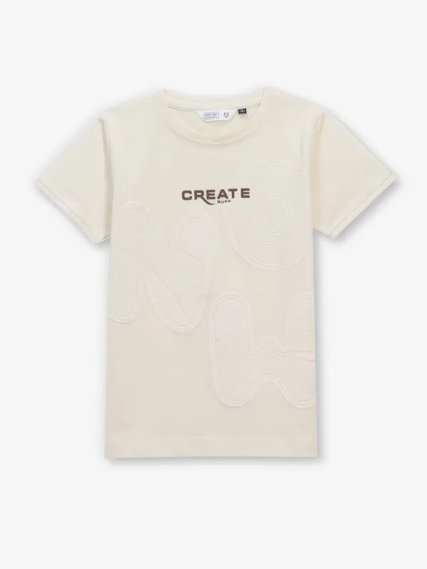 RUFF cream texture cotton t-shirt-G3-BTS5306 | United States