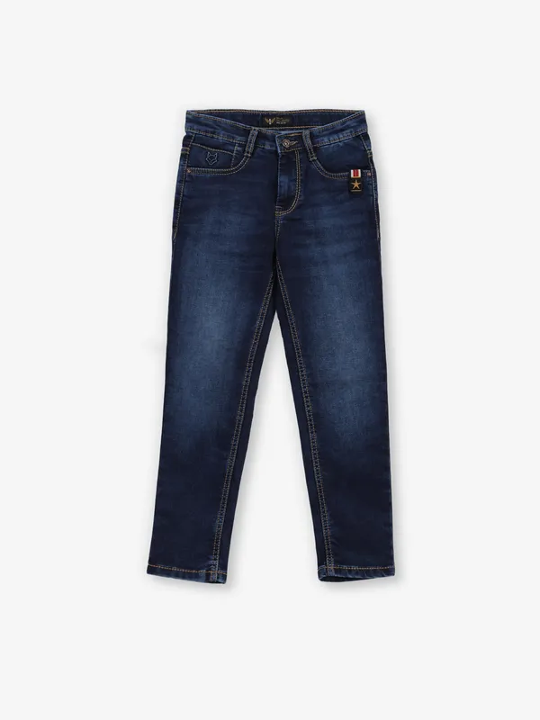 RUFF dark blue denim washed jeans for boys-G3-BJE01127