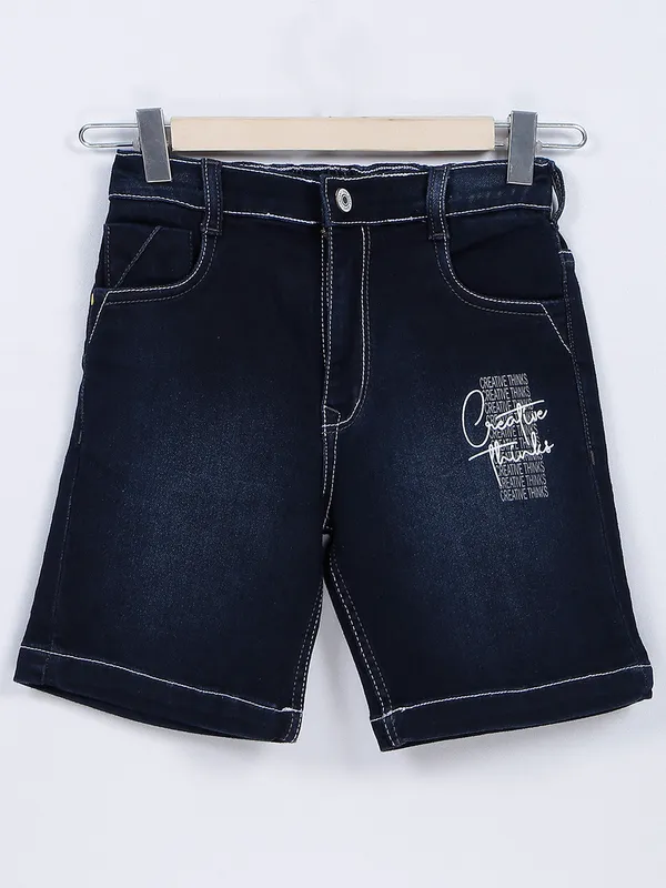 Ruff denim navy shorts-G3-BSO0529 | United States