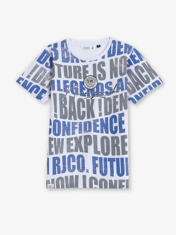 RUFF white printed t-shirt in cotton-G3-BTS5174 | United States