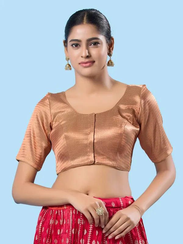 Rust orange shimmer blouse-G3-RB1980 | Australia