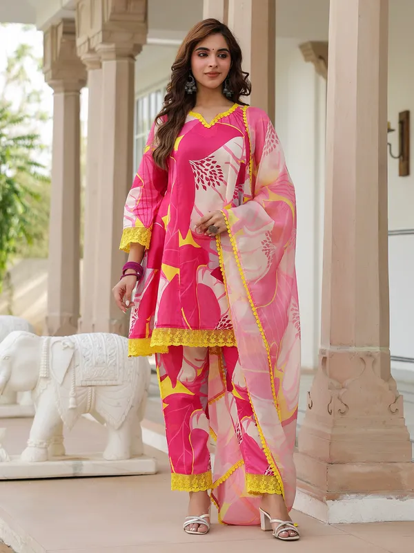 Stunning pink and white cotton kurti set-G3-WPS03639 | United States