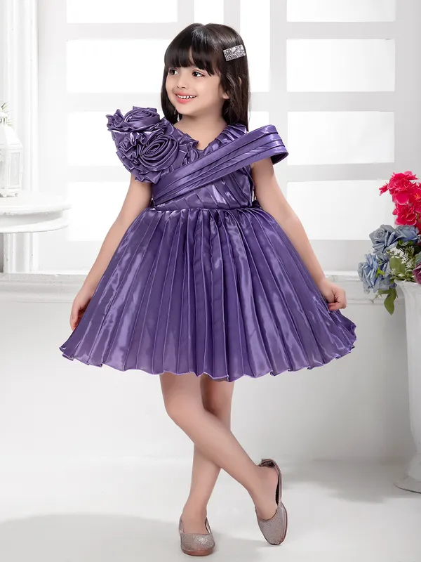 Stylish purple organza frock-G3-GDR0599