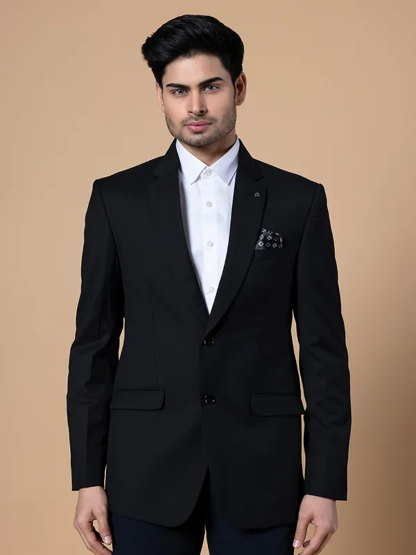 Terry rayon black reception blazer-G3-MBL01032