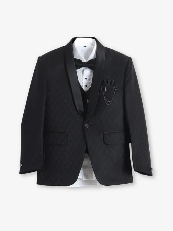 Trendy black texture coat suit-G3-BCO51390 | United States