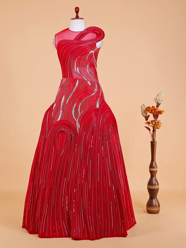 Trendy red designer gown-G3-WGO2495 | United States