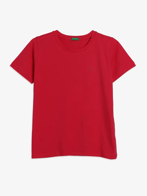 UCB red cotton plain t-shirt-G3-WTO4603 | United States