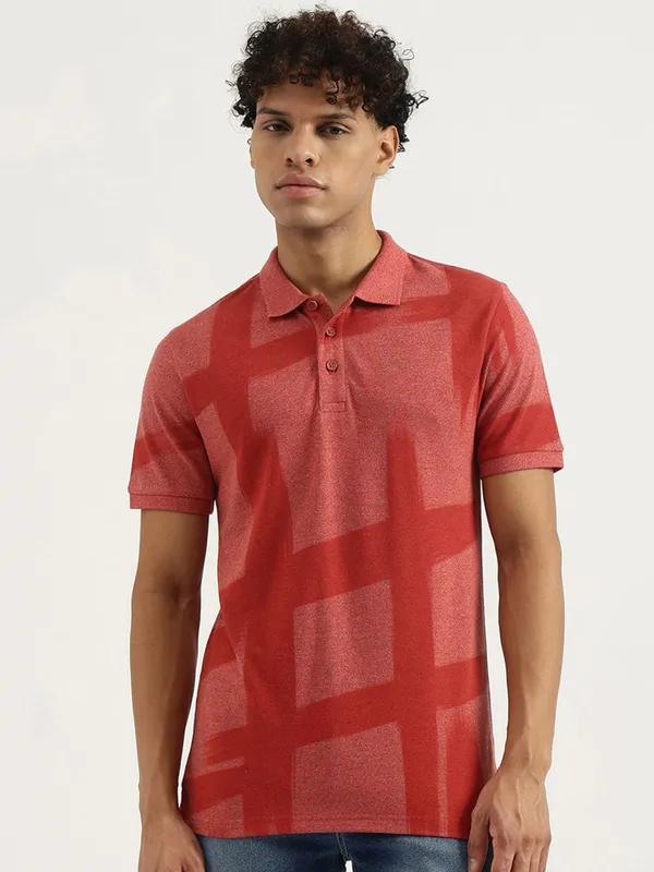 UCB red cotton t-shirt for men-G3-MTS20437