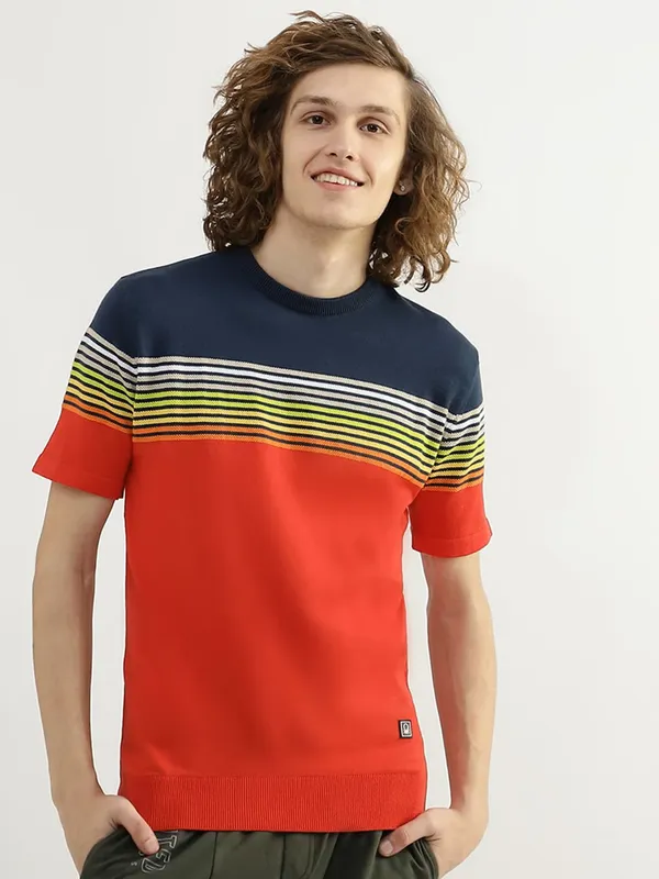 UCB red knitted t shirt-G3-MTS15453 | United States