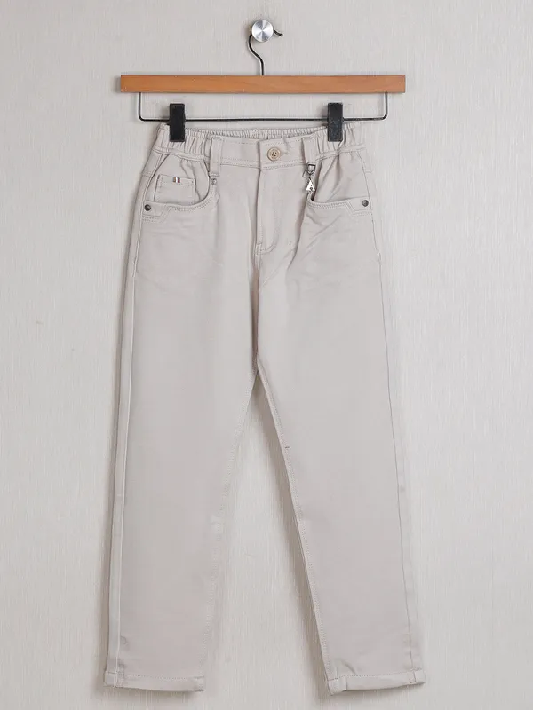 UTEX cream solid denim jeans for boys-G3-BJE0827 | United States