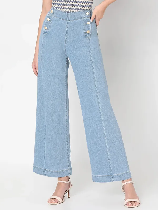 VERO MODA light blue high rise wide-leg jeans-G3-WJJ0847 | United...