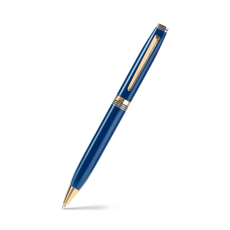 Buy Lapis Bard Contemporary Ballpoint Pen Blue with Gold Trims Online