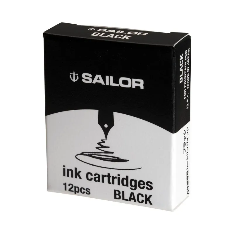 Buy Sailor Jentle Ink Cartridge Pack of 12 Black Online - William Penn