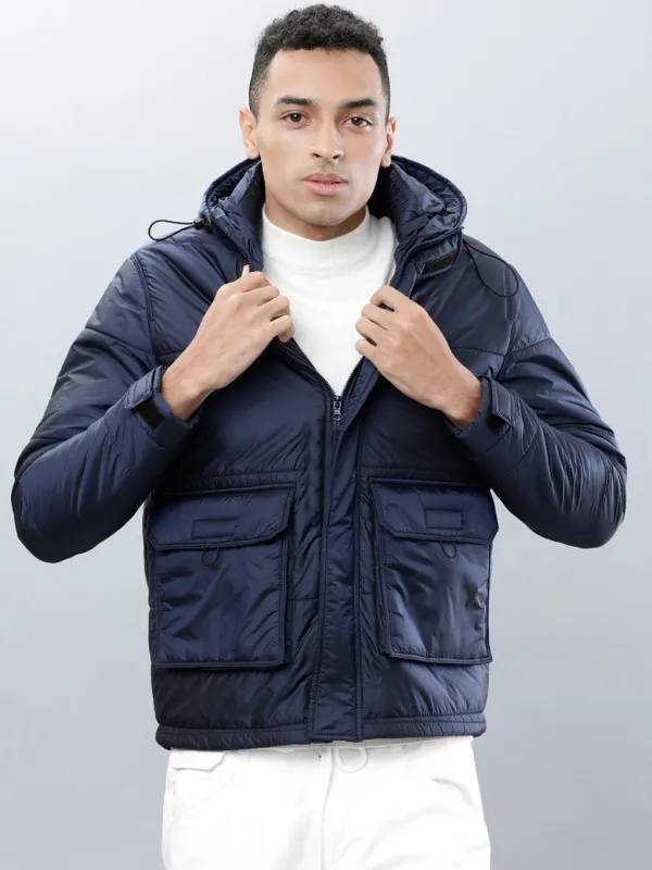 Buy Highlander Navy Regular Fit Puffer Jacket for Men Online at...