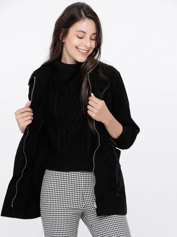 Black Open Front Jacket