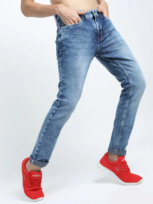 Buy Highlander Light Blue Slim Fit Stretchable Jeans for Men...