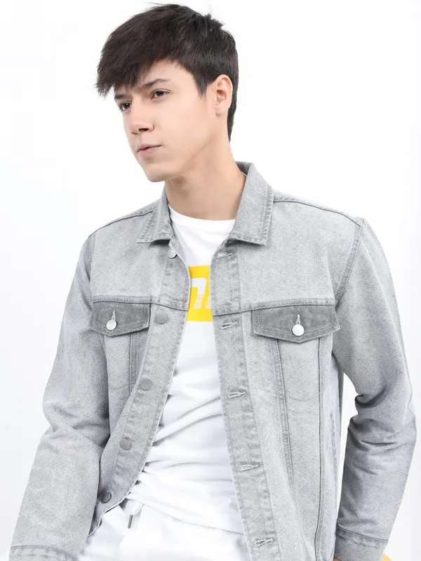 Buy Ketch Grey Denim Jacket for Men Online at Rs.1249 - Ketch