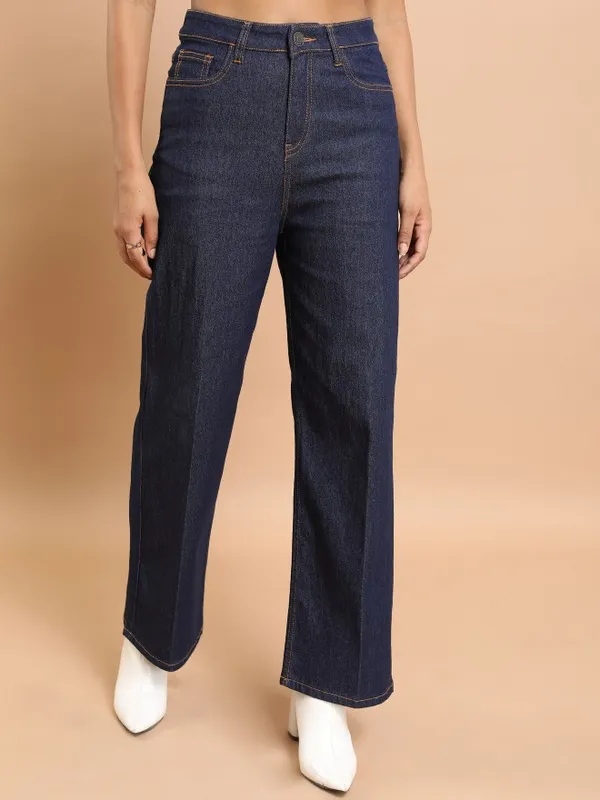 Buy Tokyo Talkies Indigo Flared Jeans for Women Online at Rs.649