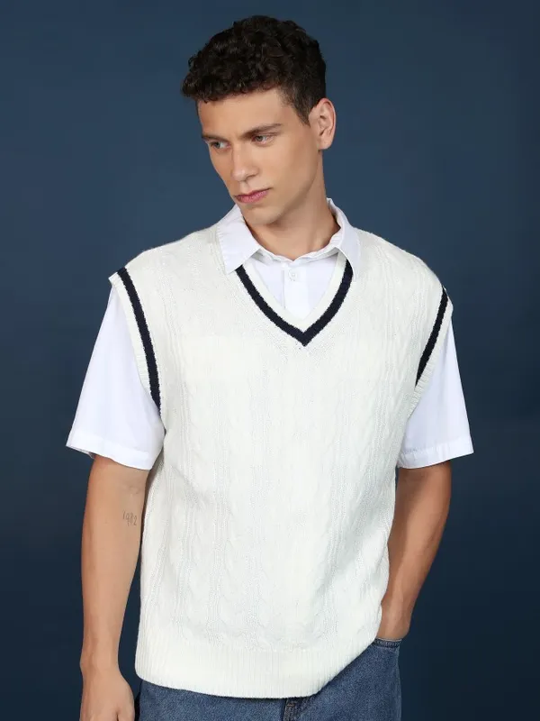 Buy Highlander White V Neck Sweater for Men Online at Rs.649 Ketch