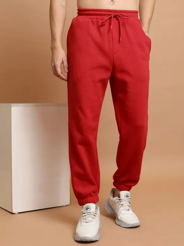 Red jogger pants for mens store