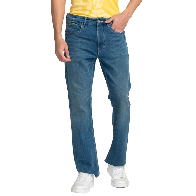 Being Human Men Boot Cut Fit Denim-Mid Tone