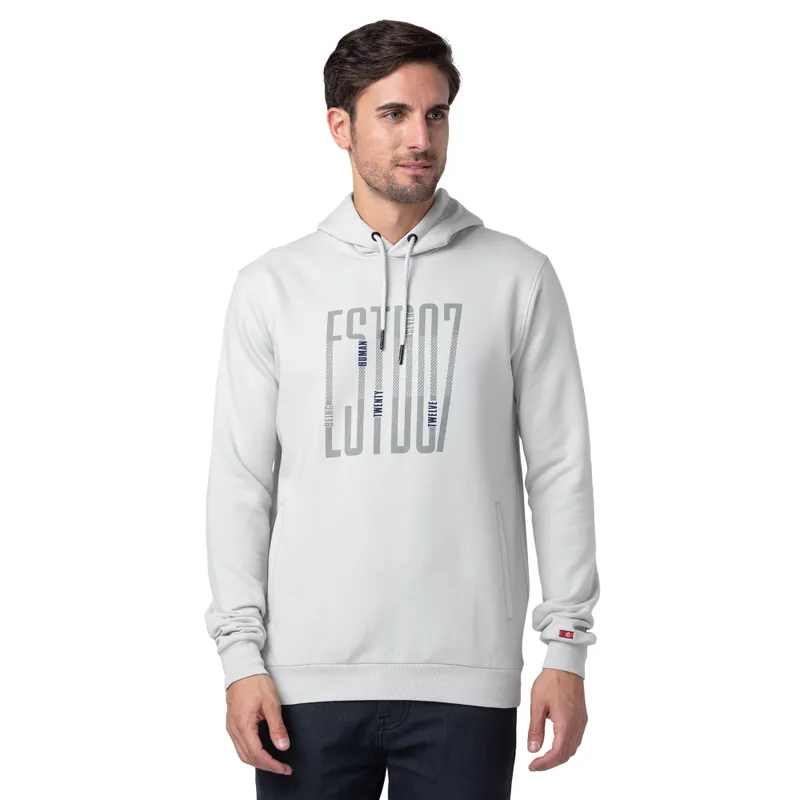 Being Human Regular Fit Men Hooded Hoody-Lt.Grey