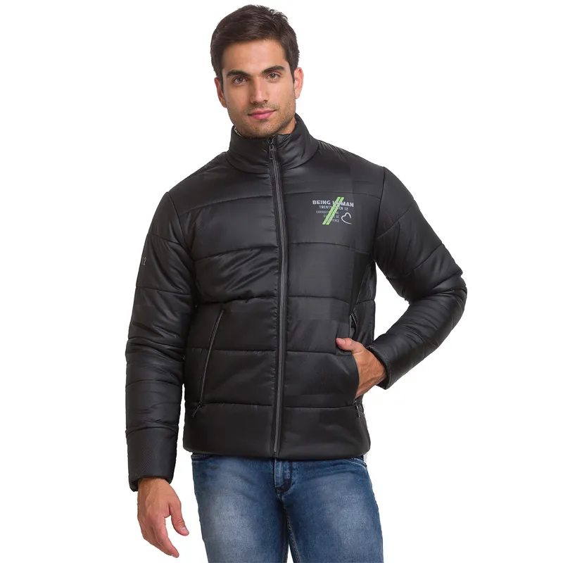 Being Human Regular Fit Men Collared Jackets-Black