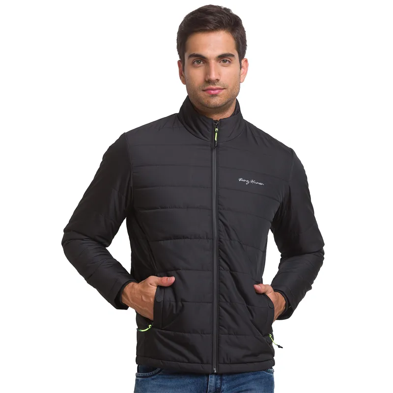 Being Human Regular Fit Men Collared Jackets-Black