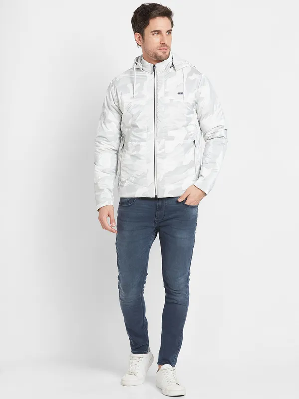 Being Human Regular Fit Men Collared Jackets-White
