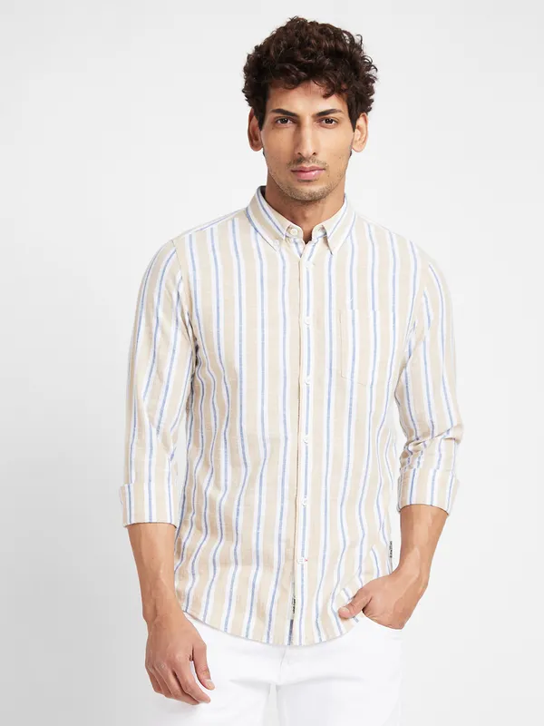 Being Human Men Slim Fit Shirts-White