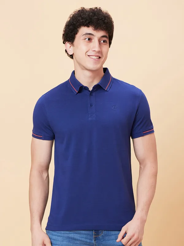 Being Human Men Regular Fit T-Shirts-Navy