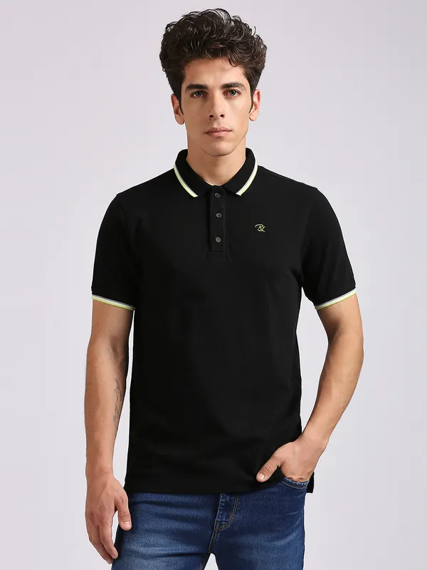 Being Human Men Regular Fit T-Shirts-Black