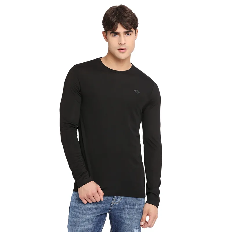 Being Human Regular Fit Men Crew Neck T-Shirts-Black
