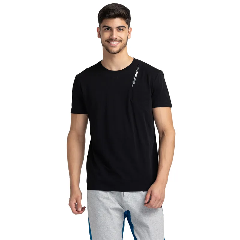 Being Human Regular Fit Men Crew Neck T-Shirts-Black