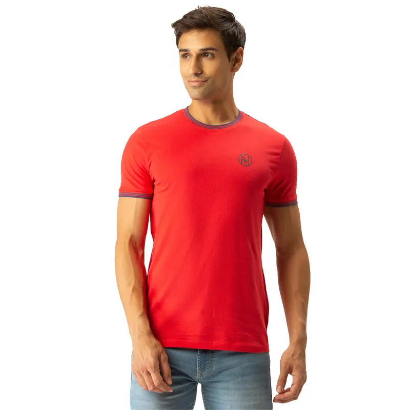 Being Human Regular Fit Men Crew Neck T-Shirts-Red