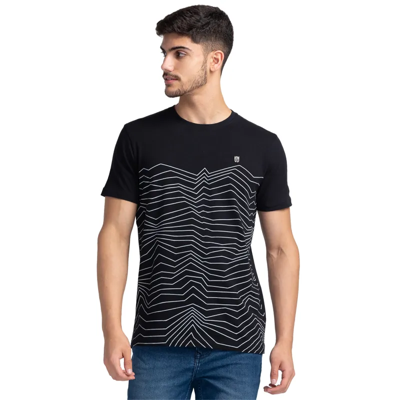 Being Human Regular Fit Men Crew Neck T-Shirts-Black