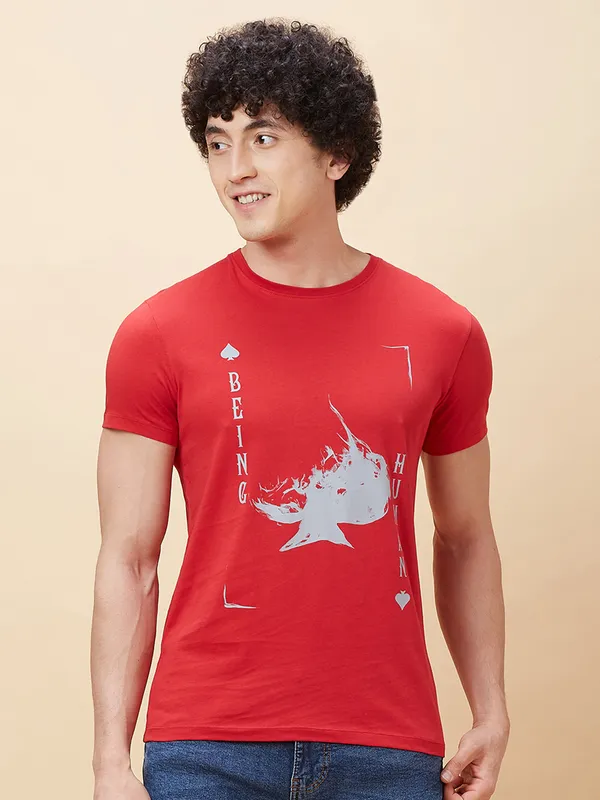 Being Human Men T-Shirts-Blood Red