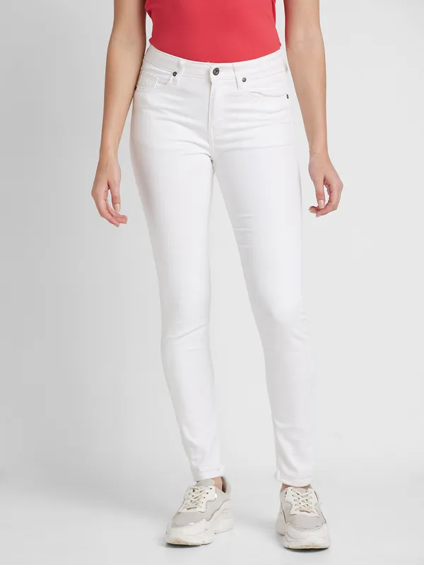 Being Human Women Skinny Fit Denim-White