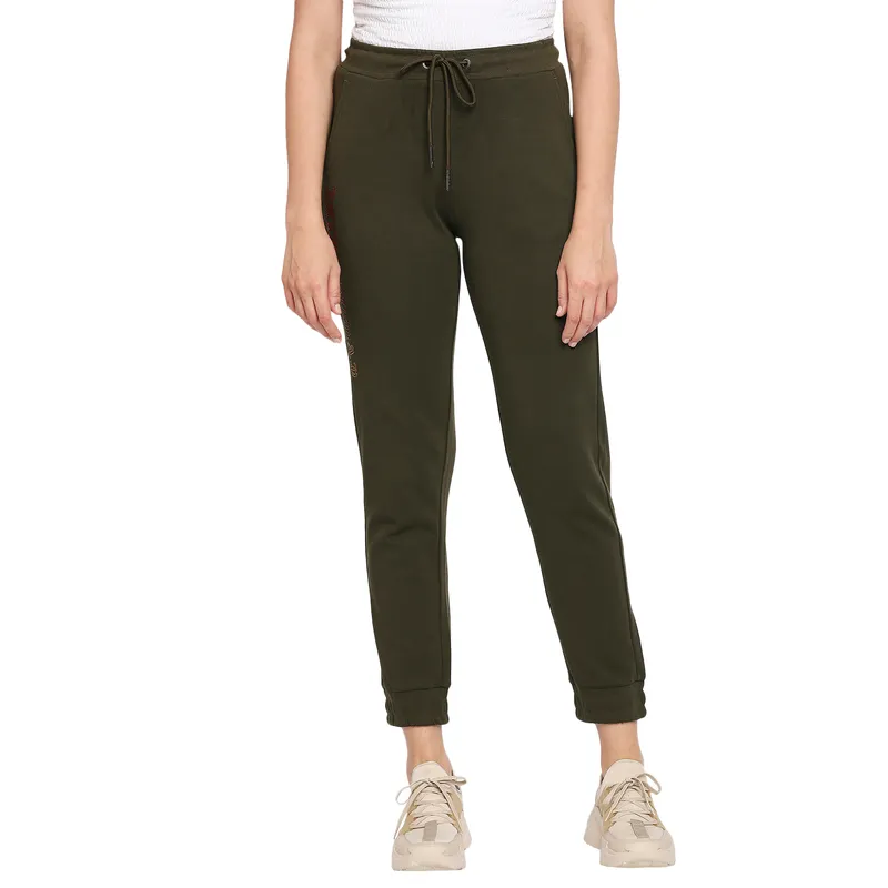 Being Human Women Boxy Fit Track-Olive